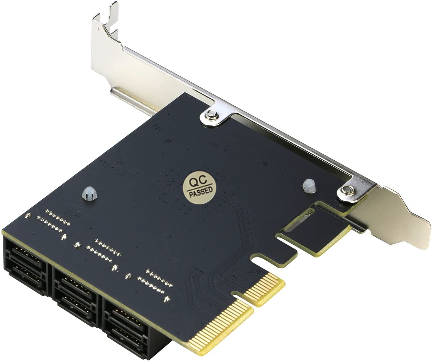 PCI-E SATA Expansion Card 6 Ports PCIe x4 to SATA 3.0 6Gbps Expansion Controller Adapter Card with 6 SATA Cables and Low Profile Bracket, Non-Raid(ASM1166) (PCIE X4 SATA 6 Ports)