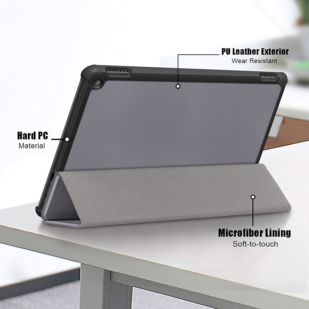 Fire HD 10 / HD 10 PlusTablet case (11th Generation, Released in 2021) Wyhfyh Shockproof Ultra-Light tri-fold Stand case with Automatic Wake-up/Sleep Function