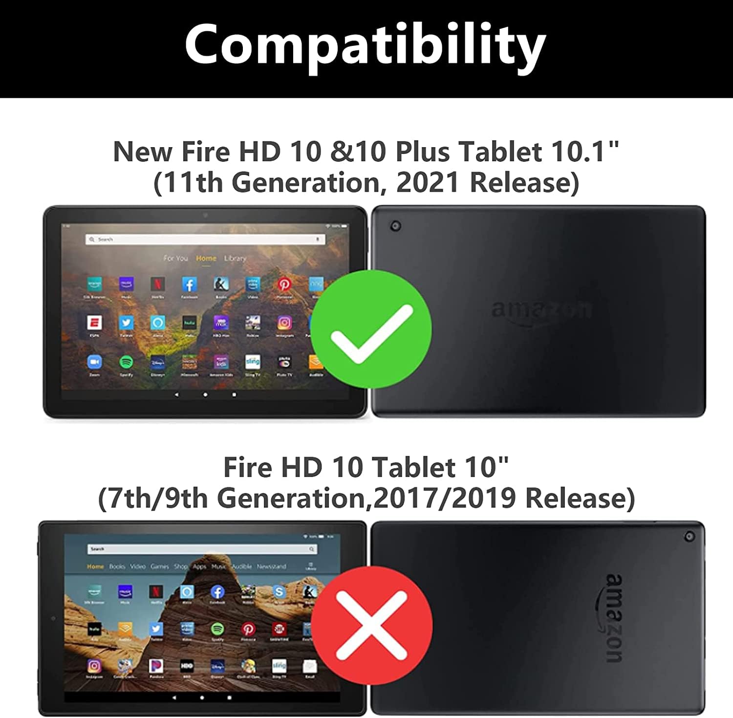 Fire HD 10 Tablet Case, Amazon Kindle Fire 10 11th 2021 Model Case, Folding Shell Stand Auto Wake/Sleep Protective Cover Case for All New Fire HD 10 & 10 Plus Tablet (11th Generation 2021 Release)