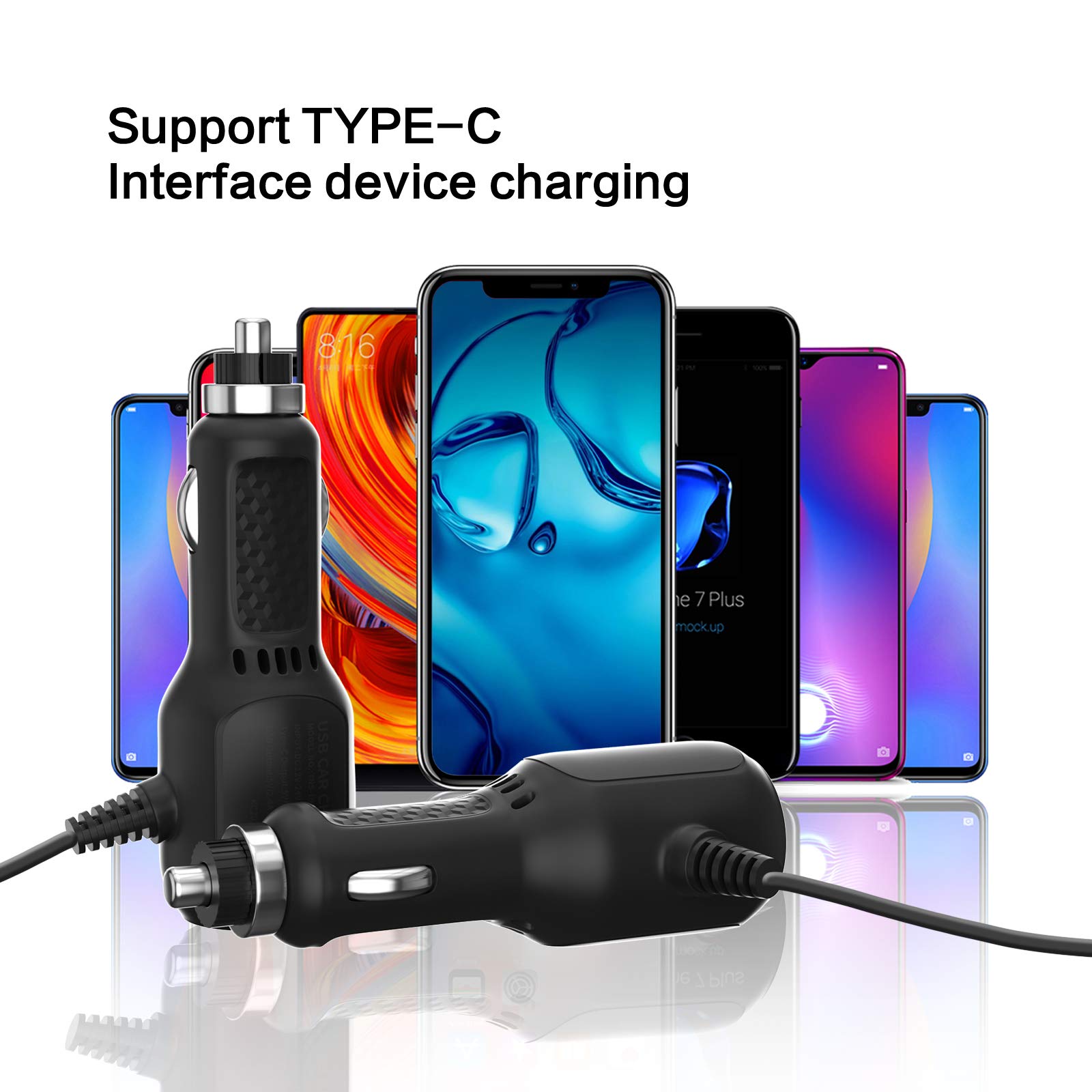 ECHZOVE Car Charger for Nintendo Switch,Steam Deck,Switch lite Car Charger USB Type-C- Black