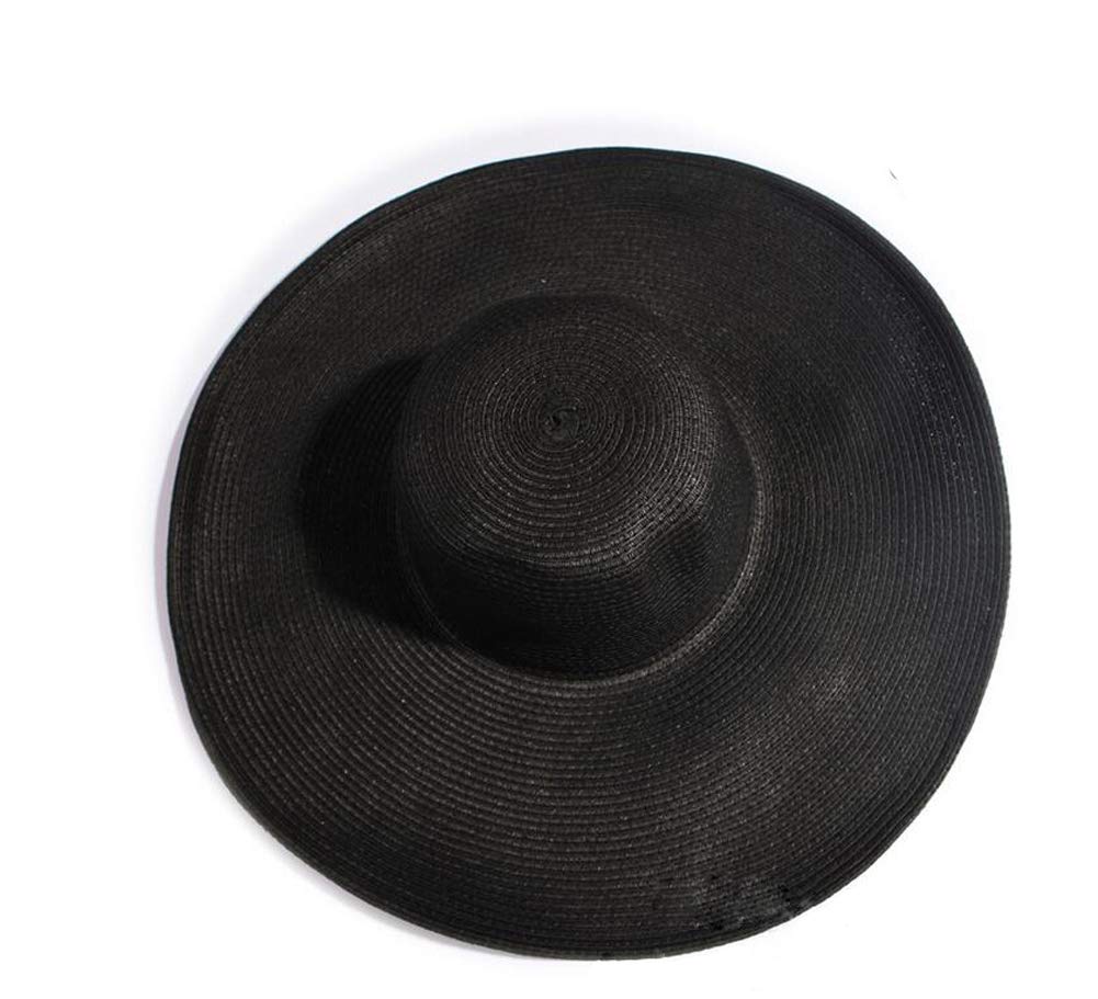 Women's Ridge Wide Floppy Brim Summer Hat Large Brimmed Garden Beach Sun Hat Big Summer Sun Hat Straw Cap Party Garden Travel Black