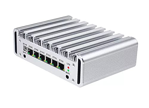 Firewall Appliance Mini PC, OPNsense, Intel Core I7 10510U, 6 x Intel Gigabit LAN, 2xDDR4 RAM, 1xHD, 1xCOM, AES-NI, Fanless Firewall PC, 8GB DDR4 RAM, 128GB SSD