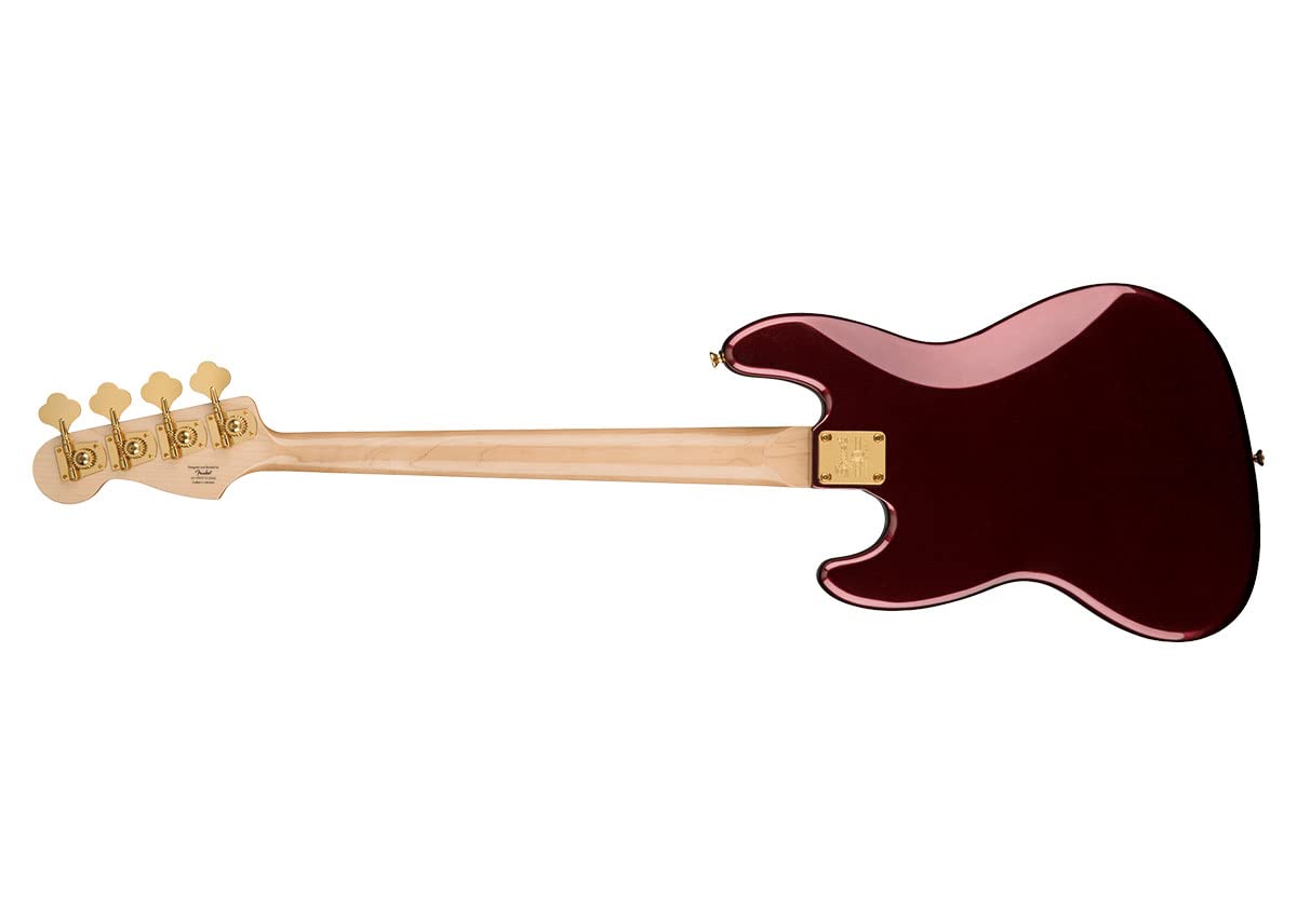 Squier 40th Anniversary Jazz Bass Gold Edition, Ruby Red Metallic, Laurel Fingerboard