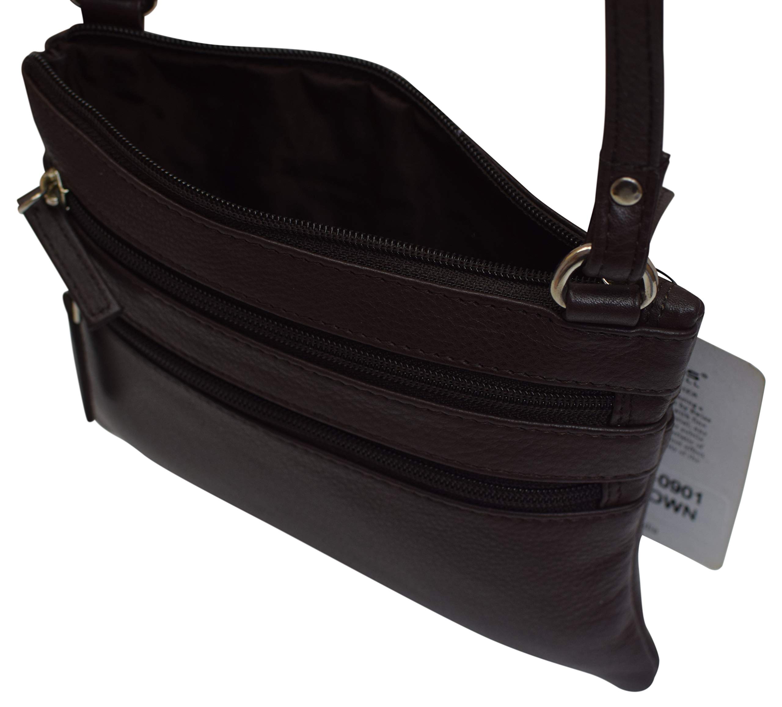 Swiss Marshall Womens Genuine Leather Small Crossbody Shoulder Designer Bag and Ladies Purse (Brown)