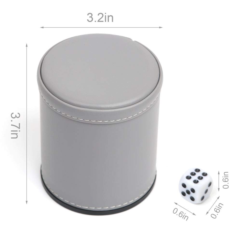 Vuwuma Felt Lined Professional Dice Cup - with 6 Dice Quiet for Yahtzee Game1