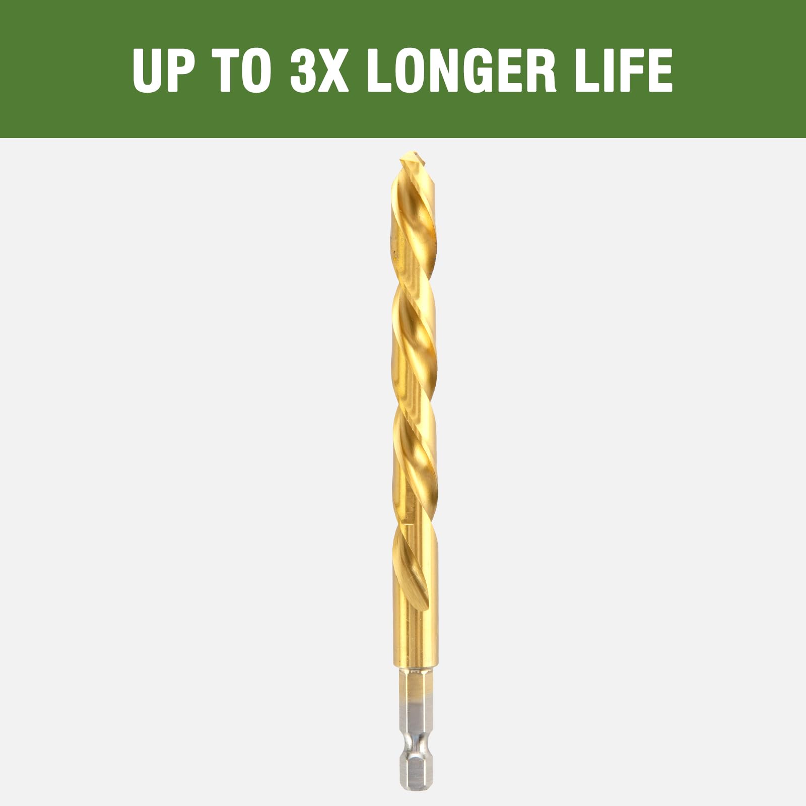 HLOFIZI 1/8" Cobalt Drill Bit with Hex Shank (3 Pack), Impact Titanium Twist Drill Bits for Metal, Stainless Steel, Cast Iron and Wood