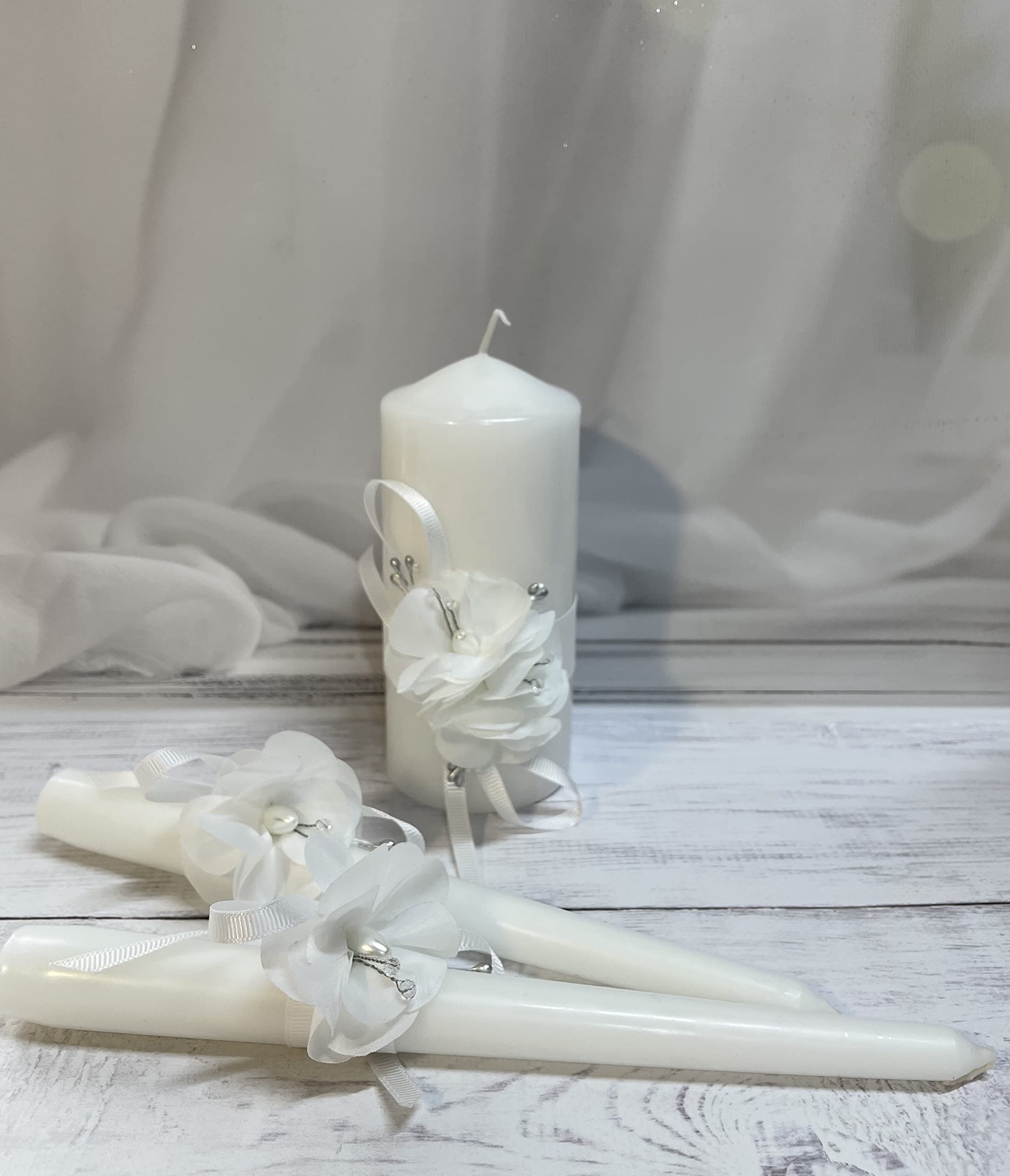 Magik Life Unity Candle Set for Wedding - Wedding Accessories for Reception and Ceremony - Candle Sets – Unity Candle 6 Inch Pillar and 2 * 10 Inch Tapers