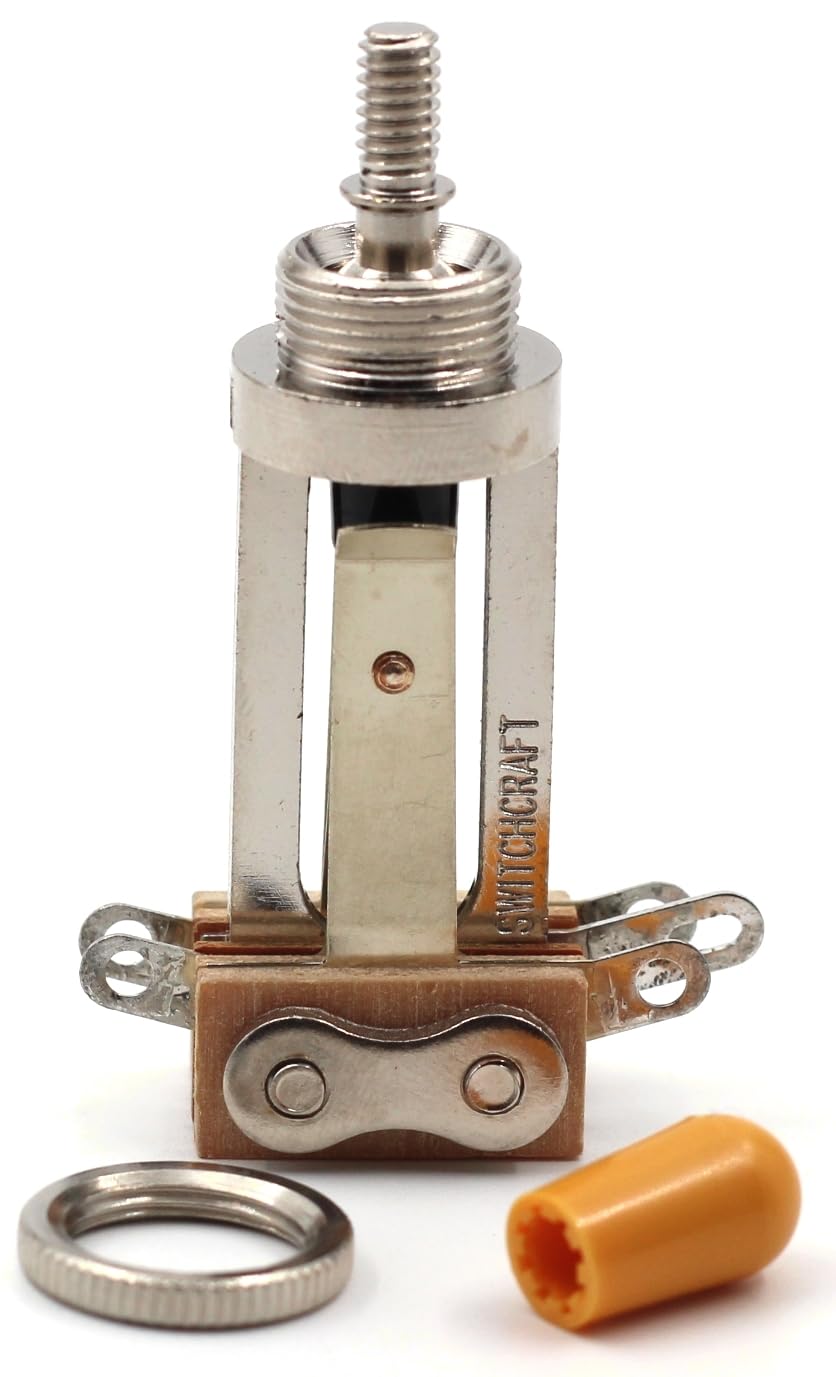 Switchcraft 3way Toggle Switch Long Frame with Amber Tip for Gibson Les Paul