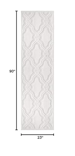 My Texas House by Orian Indoor/Outdoor Cotton Blossom Runner, 1'11" x 7'6", Natural