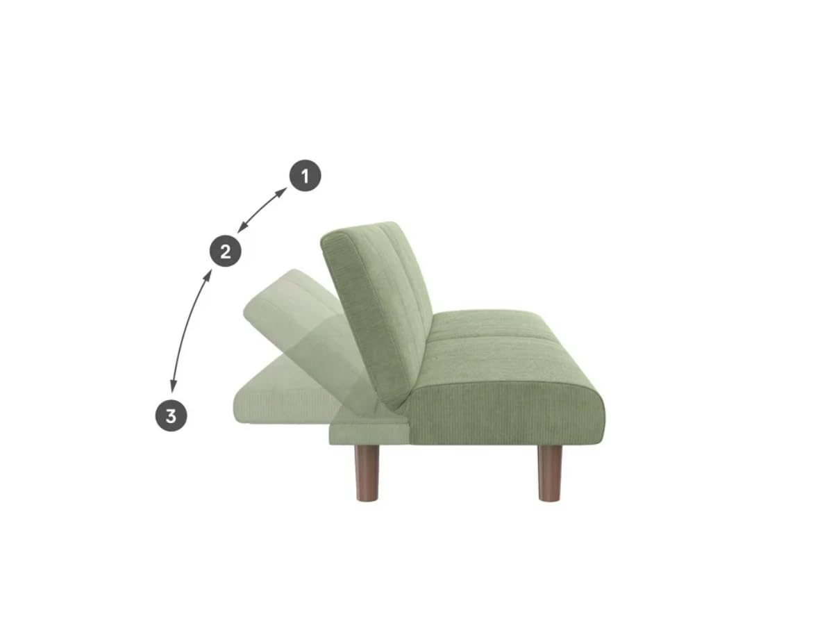 Huyaster 66.5" Armless Futon Sofa Bed,Corduroy (Sage Green)