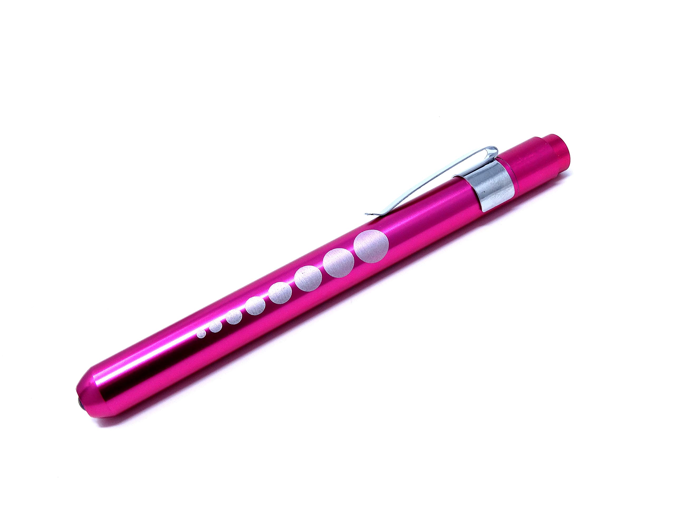 Penlight Reusable Medical Aluminum LED Pen Light with Pupil Gauge for Nurses Doctors Students with Pocket Clip (Pink)