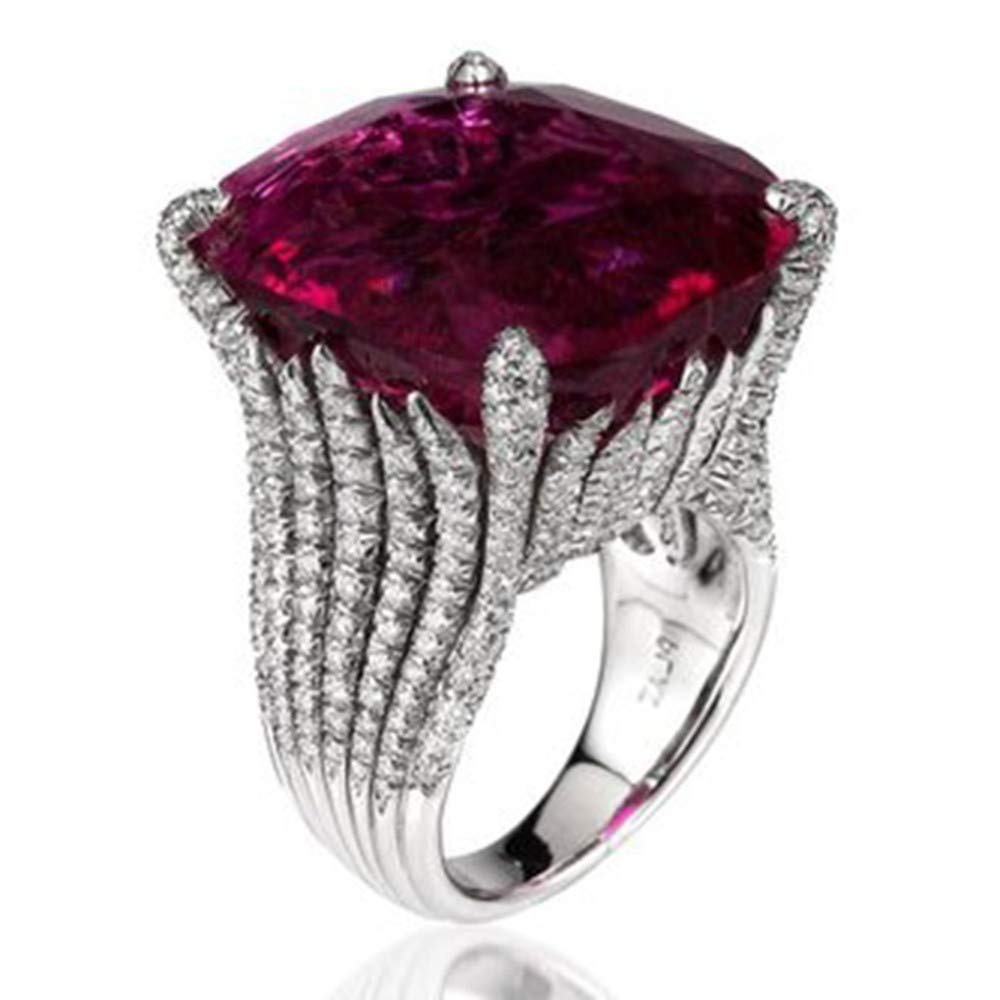 Wedding Rings for Women Dazzling Women Fashion Natural Ruby Diamond Engagement Antique Ringa Good Gift for a Girlfriend, Boyfriend, Family