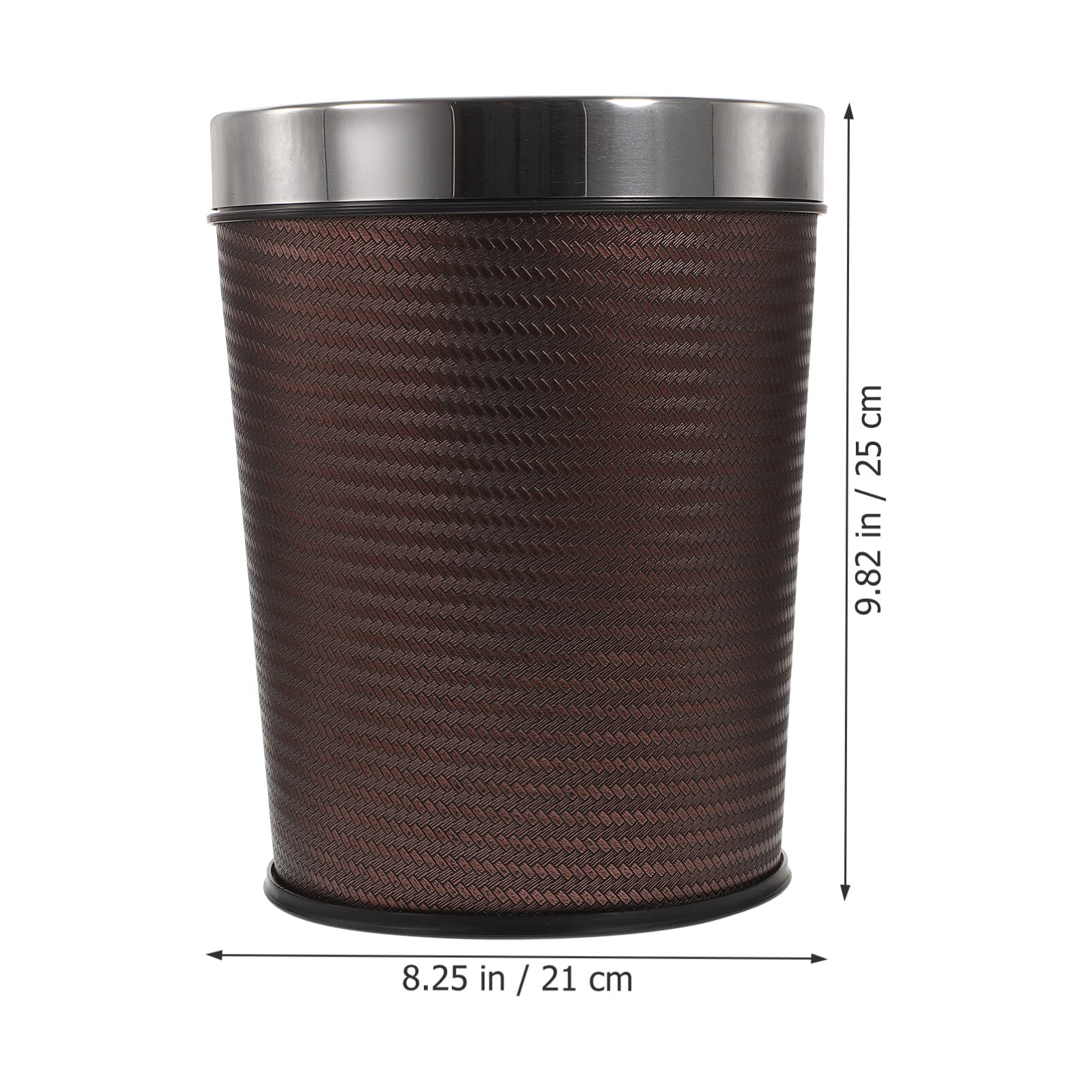 Ipetboom Pu Leather Garbage can Pu Leather Trash Can Wastebasket Garbage Container Bin Decorative Paper Basket Waste Bucket Storage Bin for Bathroom Living Room Office High Class Hotel 5L