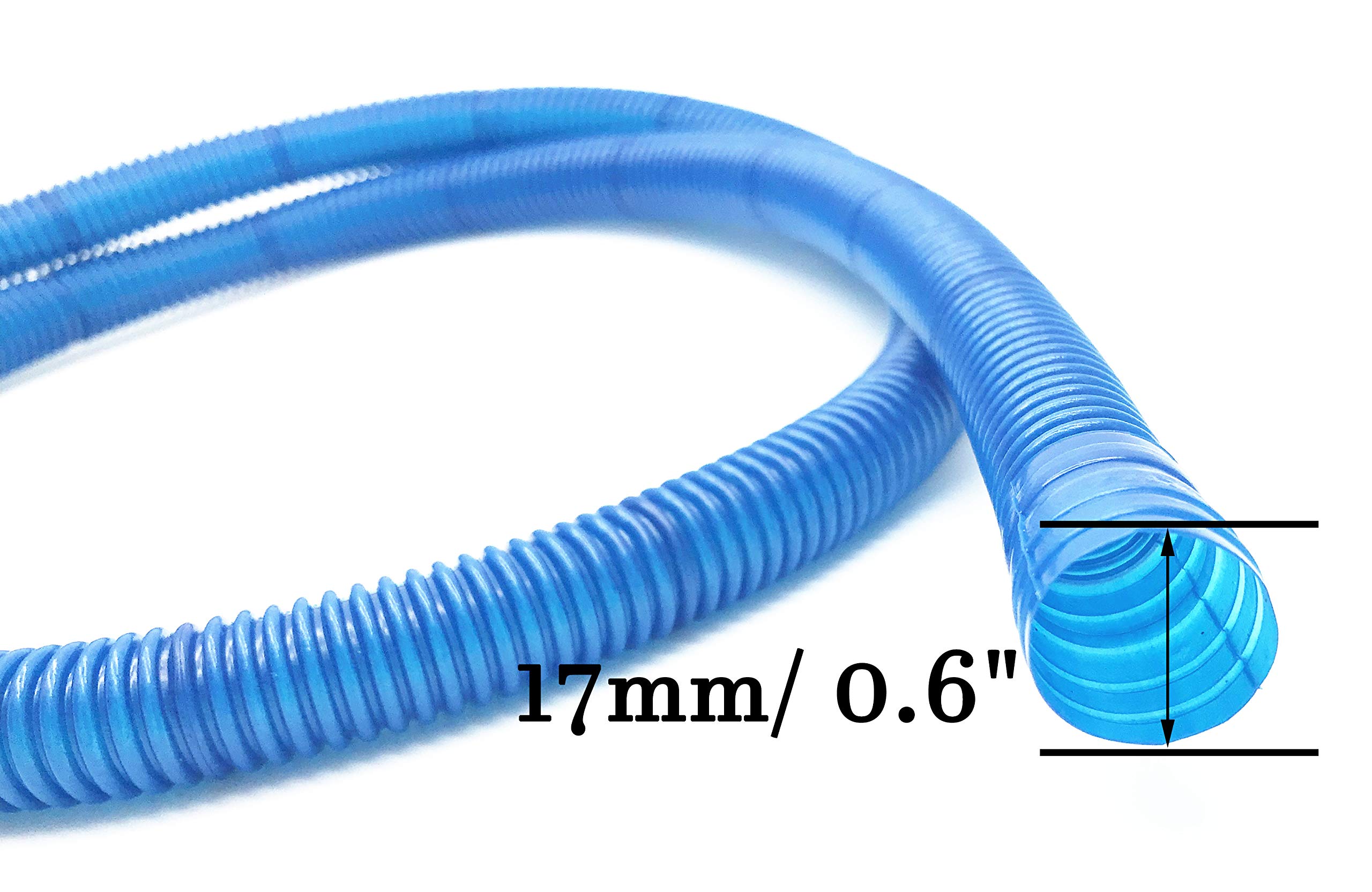 XMHF Flexible Air Conditioner Drain Hose Water Pipe 111cm 3pcs Blue