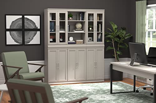 ClosetMaid Modular Storage Pair Set, 2 Glass Pane Doors, Wood Closet Organizer Shaker Style, Add On Accessory for Shelf Units, Taupe, Kit