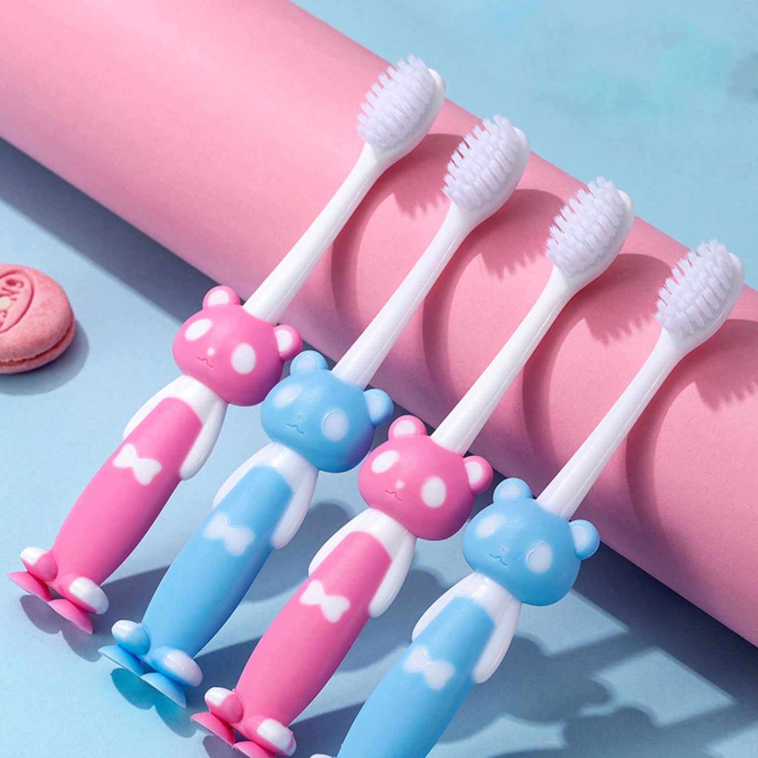 HOGREL Toothbrush for Kids with Dust Covers, Suction Cup for Fun & Easy Storage Kids Toothbrushes, Soft Bristle Toothbrushes for Kids[8 Pack]