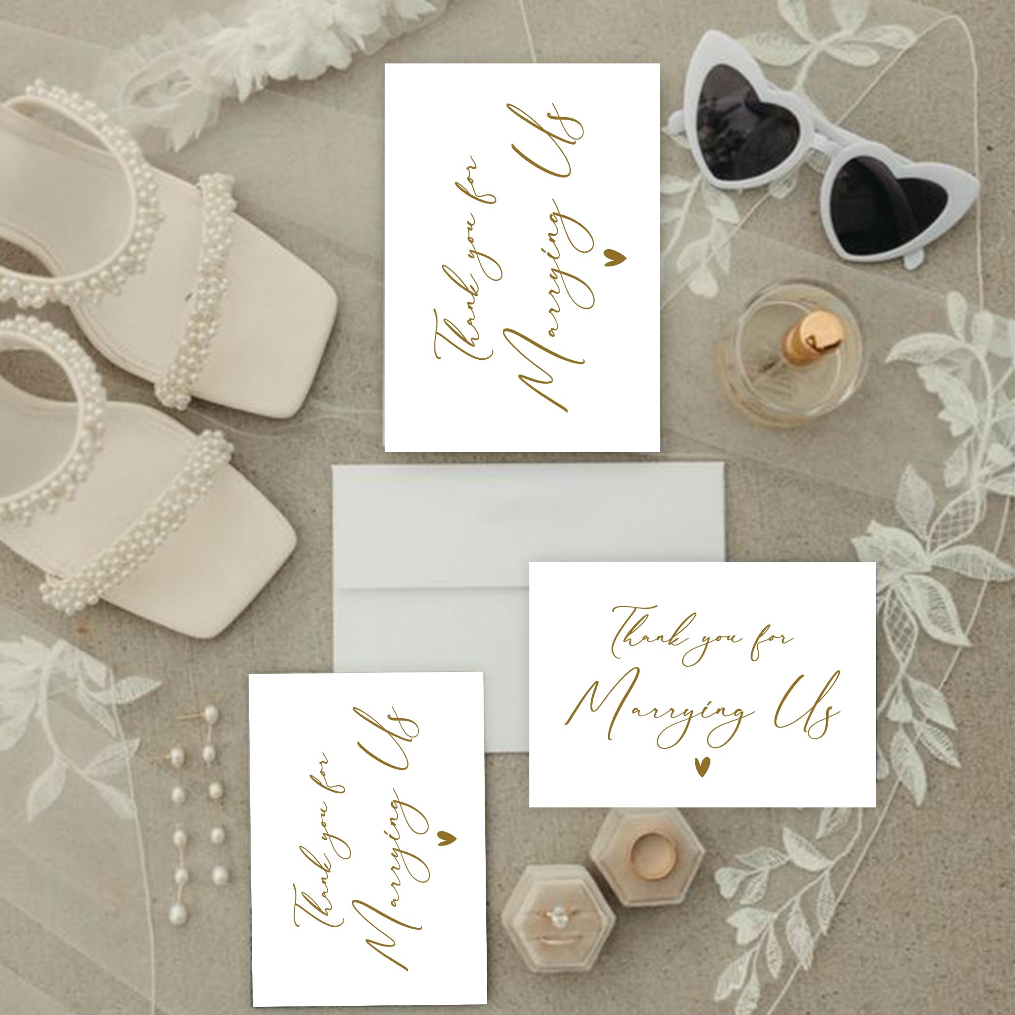 LADY & HOME Thank You for Marrying Us Wedding Card with Envelopes To Officiant,Thank You Card for Priest,Minister,Judge,Pastor (C2:1 pack)
