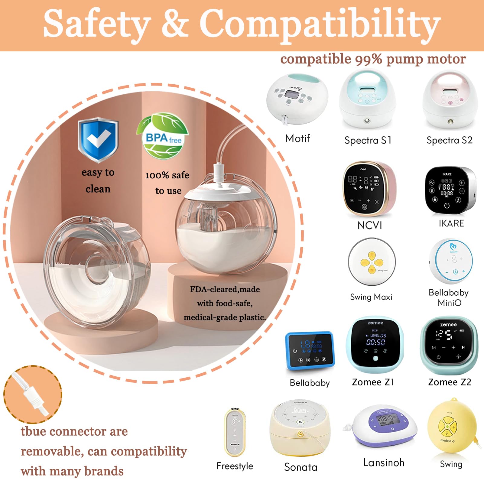 Flange 27mm Wearable Breast Pump Accessories Replacement, 2 PCS Silicone Flange Inserts Compatible with Breast Pump S9/S10/S12/S4DW, Breast Shield/Flange with Carrying Case
