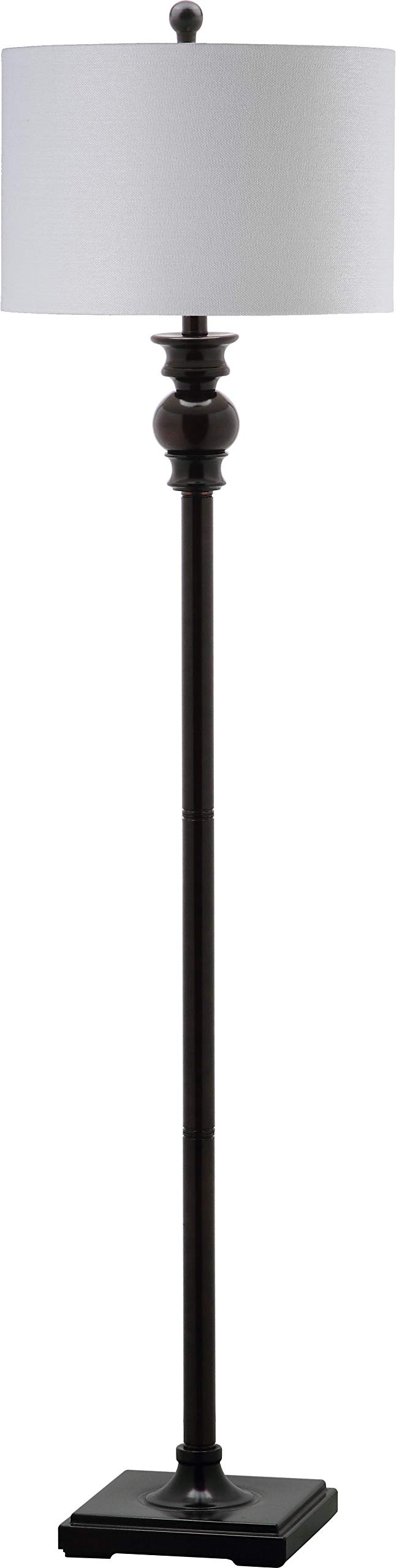 SAFAVIEH Lighting Collection Alphie Rustic Farmhouse Ebony 61-inch Living Room Bedroom Home Office Standing Floor Lamp (LED Bulb Included)