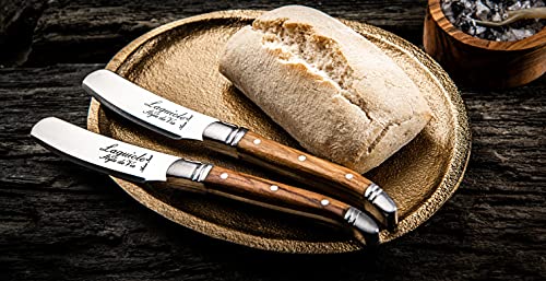 Laguiole Style de Vie Butter knives Luxury Line, set of 4, olive wood