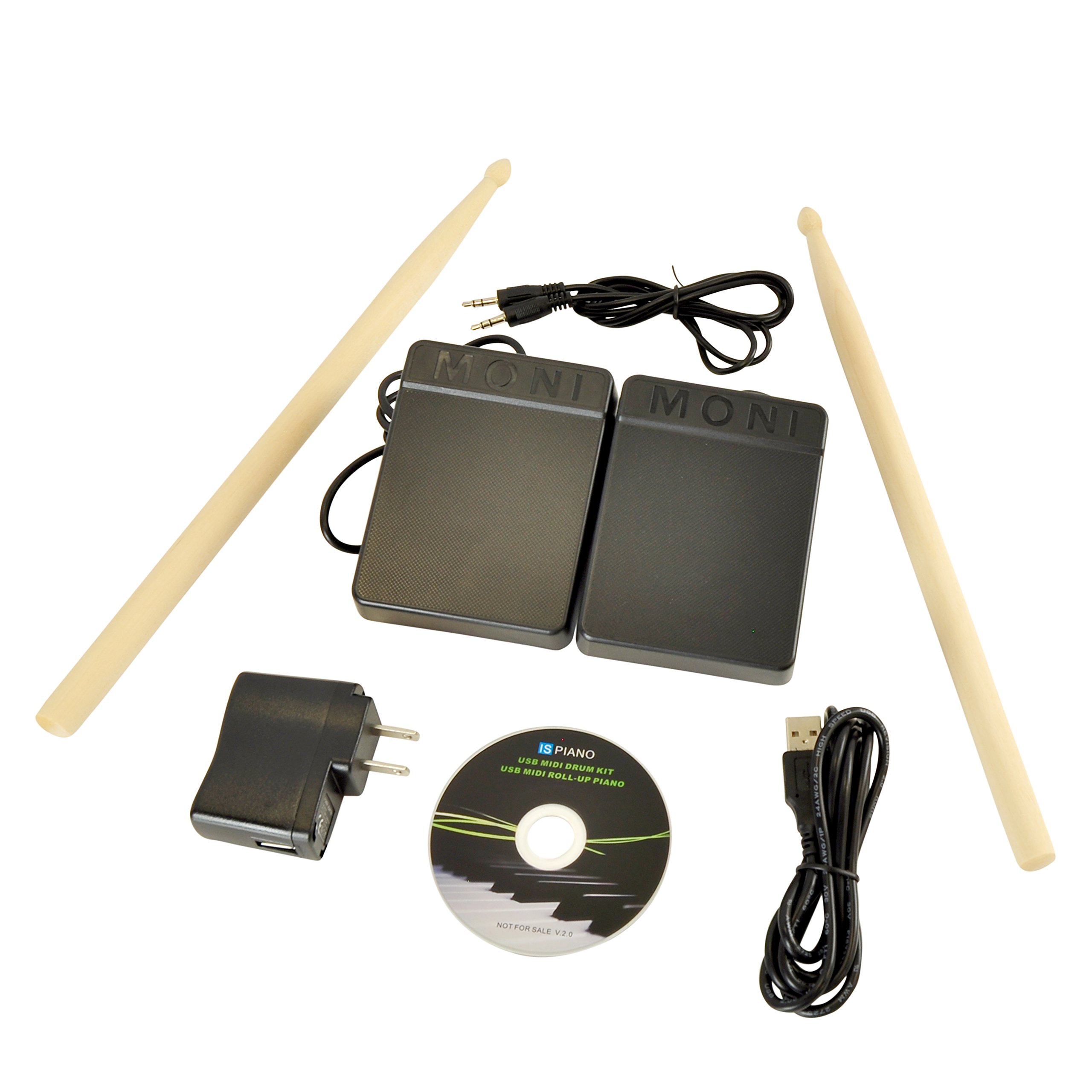 Pyle Electronic Roll Up MIDI Drum Kit W/ 9 Electric Drum Pads, Foot Pedals, Drumsticks, & Power Suppl Quick Setup Tabletop Roll Up Drum Kit Pre-Loaded W/Drum Electric Kits & Songs - AZPTEDRL14