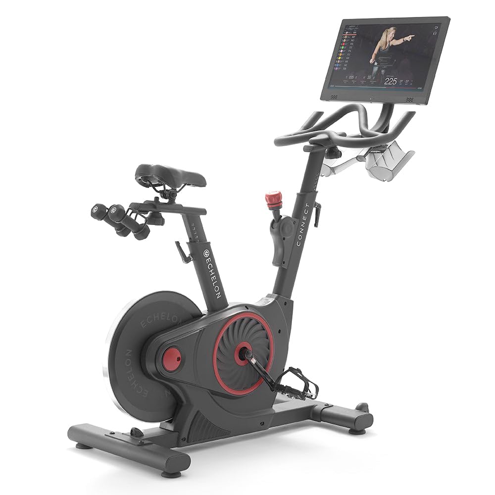 Echelon Smart Connect Fitness Bike, 30-Day Free Echelon Membership, Easy Storage, Small Spaces, Cushioned Seat, Solid Design, HIIT, Top Instructors, 32 Resistance Levels, Bluetooth, EX5S-10