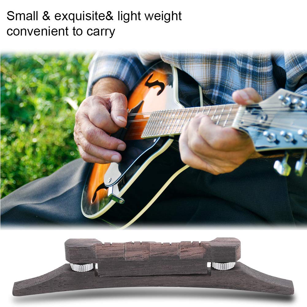 Rosewood Mandolin Bridge, Adjustable Rosewood Mandolin String Height Bridge Musical Instrument Accessory,Archtop Mandolin Bridge For Guitar Bass Mandolin Musical Parts Mandolin Bridg