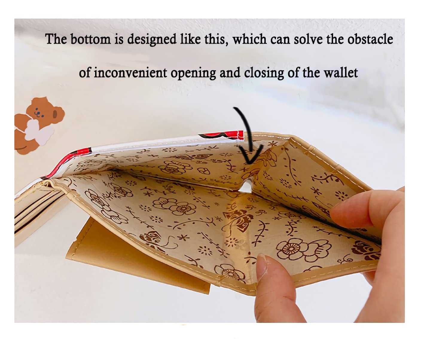 Cute Small Wallet for Girls and Women, Dog Purse Coin Holder Card Organizer, Beige 2Pcs Set