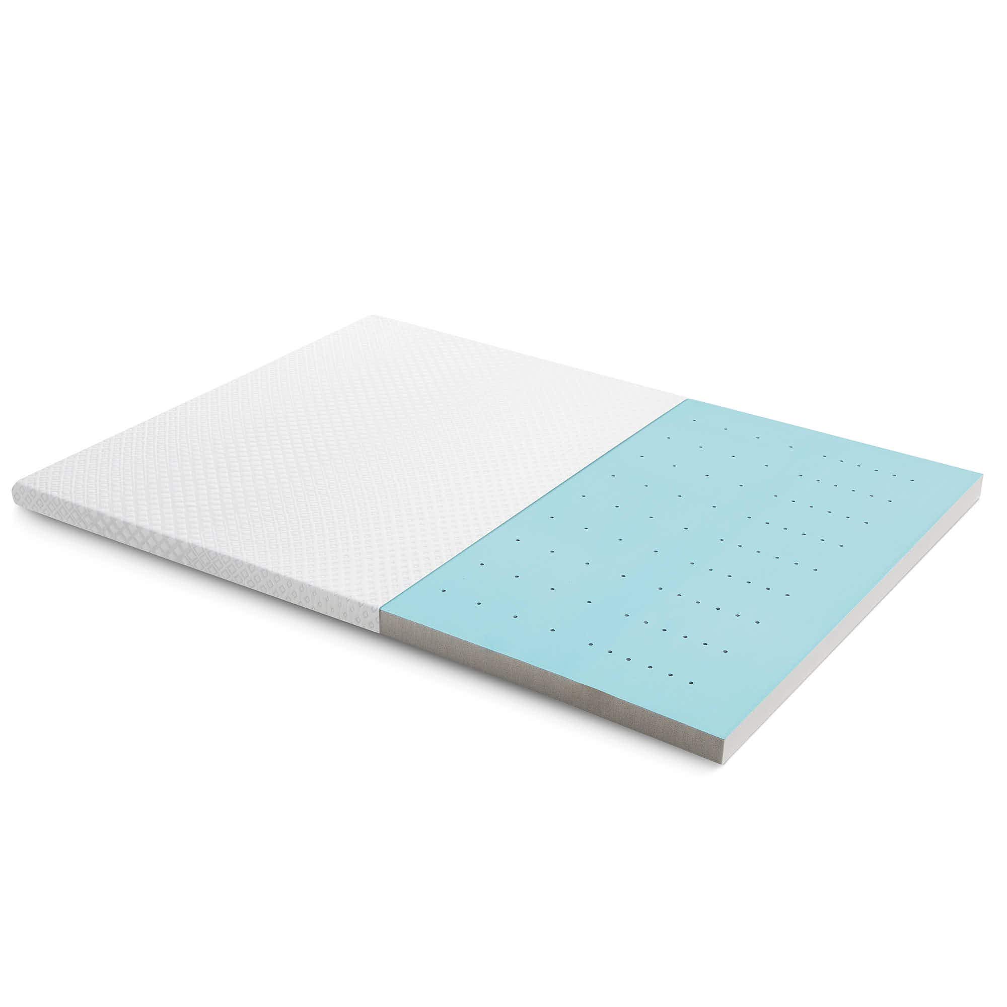 Malouf CARBONCOOL LT + OMNIPHASE Active Night LongâPhase Change Material Advanced Cooling Mattress Topper, Queen, White
