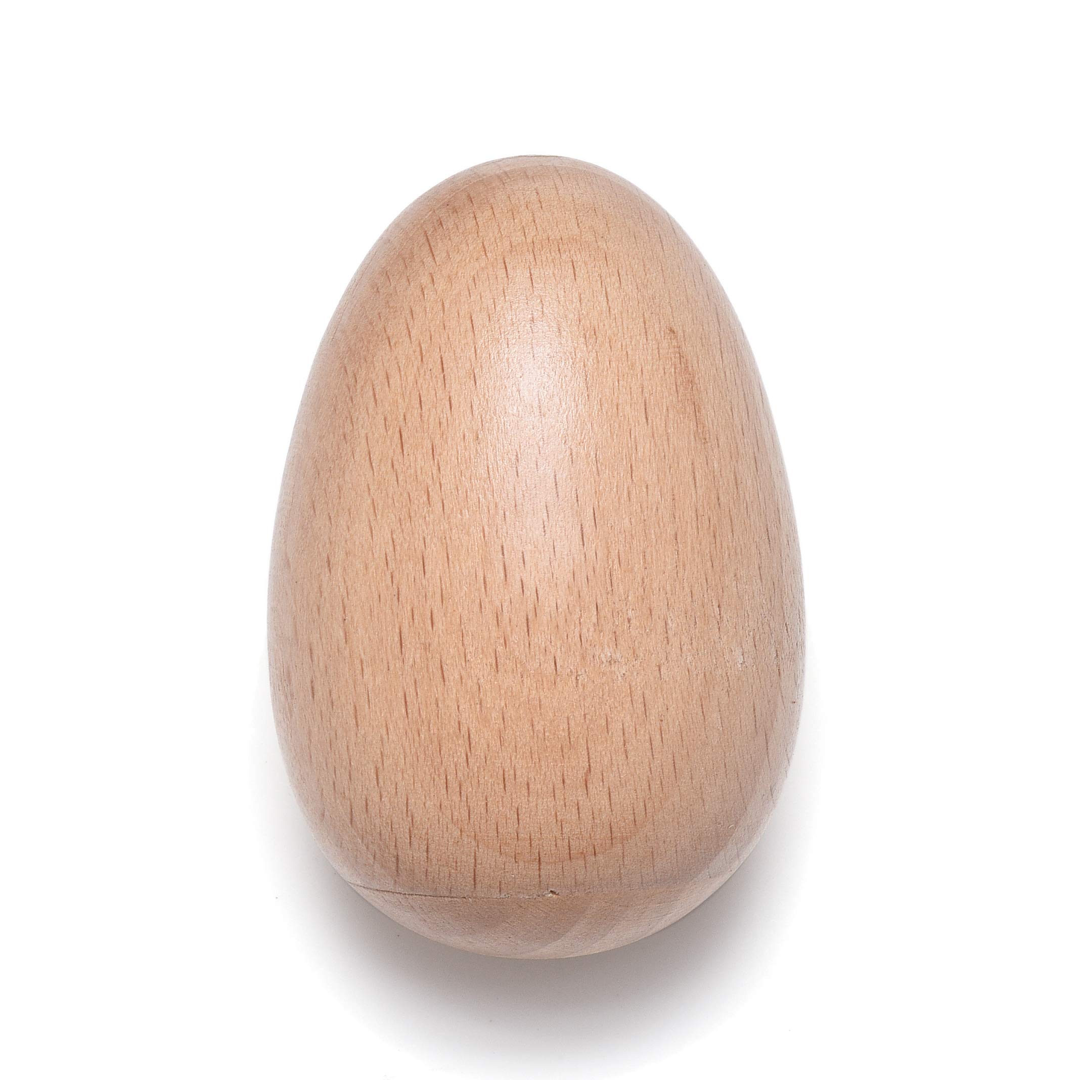 Wood Egg Shakers Set, Musical Percussion Instruments, Natural Finish (2 PCS)
