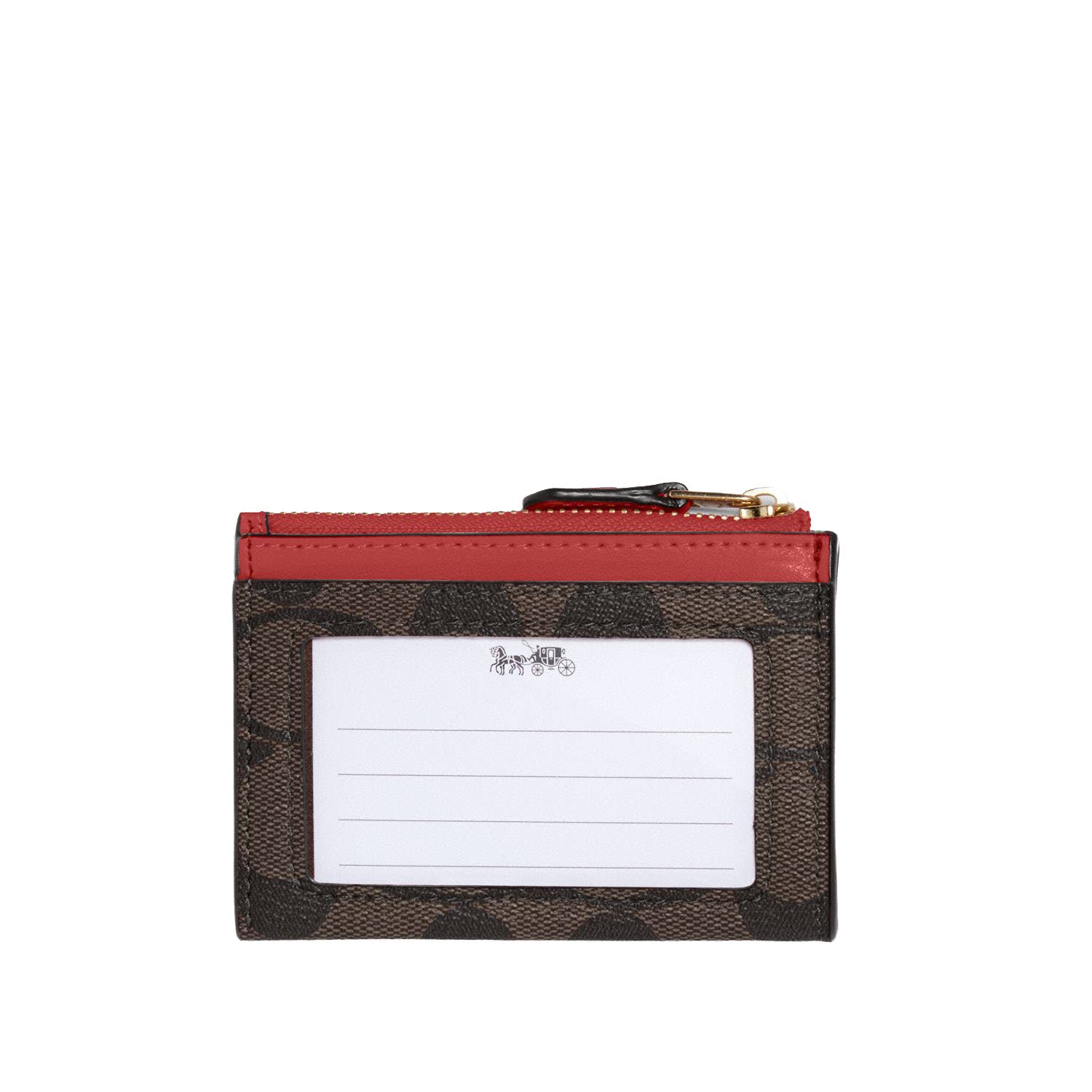 Coach Women`s Mini Skinny Id Case In Signature Canvas (One Size, Im(88208)/Brown Red)