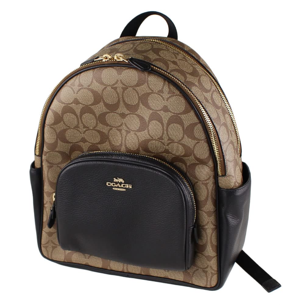 Coach Women's Sustainable Court Backpack (Khaki Black)