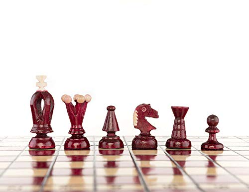 Wooden Chess Set Paris Cherry Wooden International Board Vintage Carved Pieces
