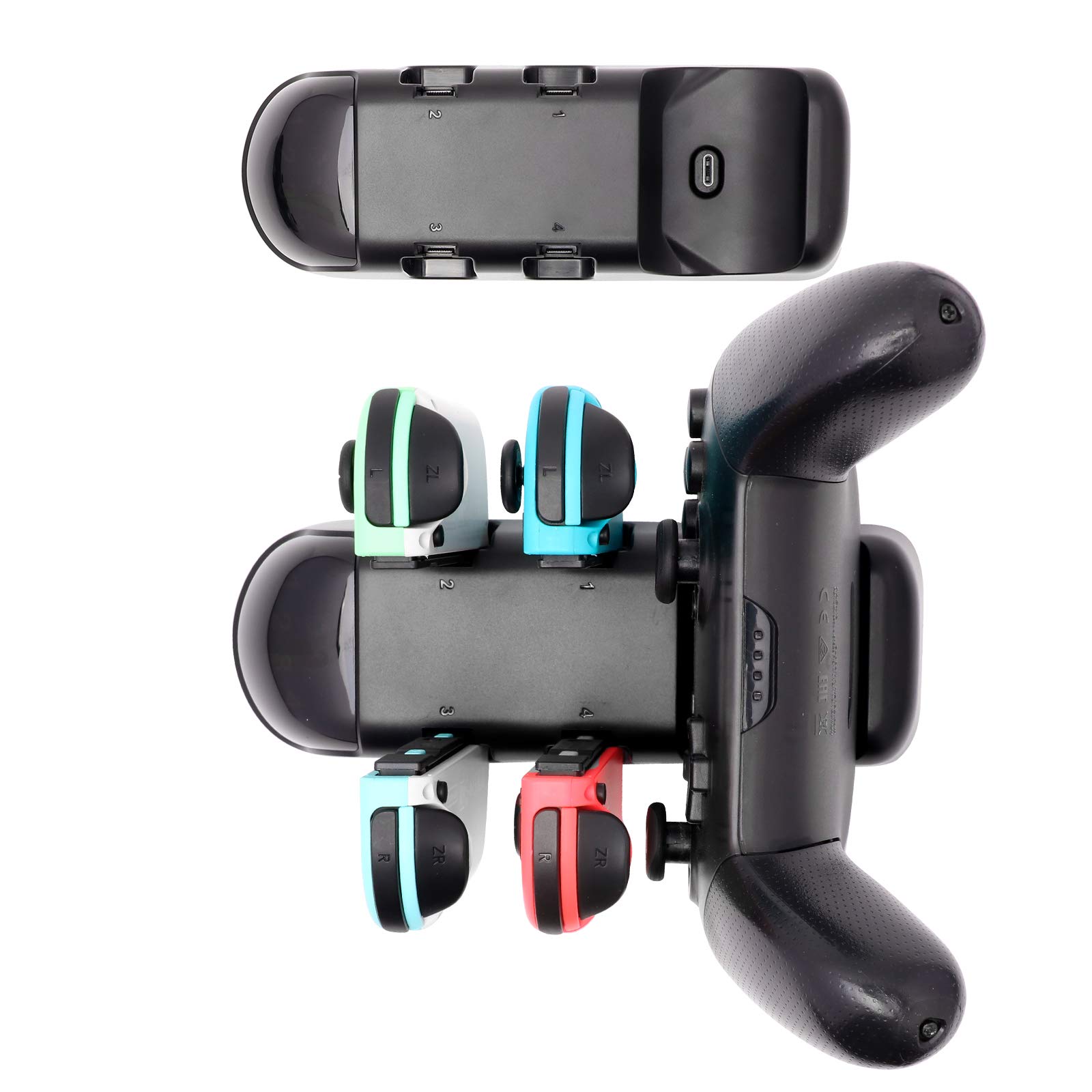 ECHZOVE Charger Station for Switch, Charging Dock Compatible with Switch Joy-con and Pro Controller with Charging Indicator and Type C Charging Cable