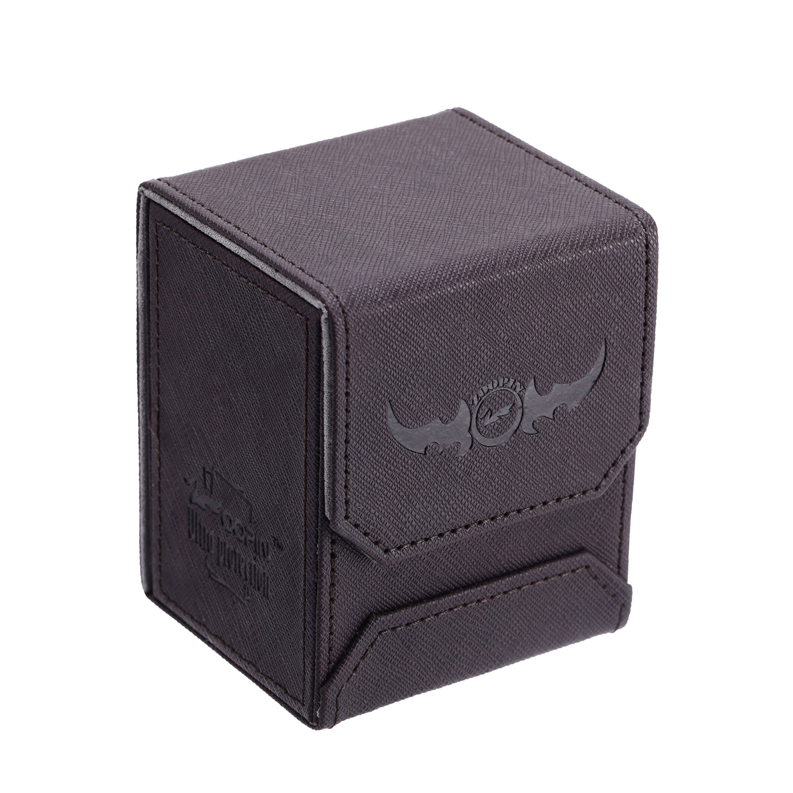 Zoopin Leather Deck Box-Black for Collectible Cards-MTG,Yugioh,Pokeman,TES Legacy,Munchkins CCG Decks and Also Small Tokens or Dice- Hold 80 Sleeved Cards or 150 Naked Cards …