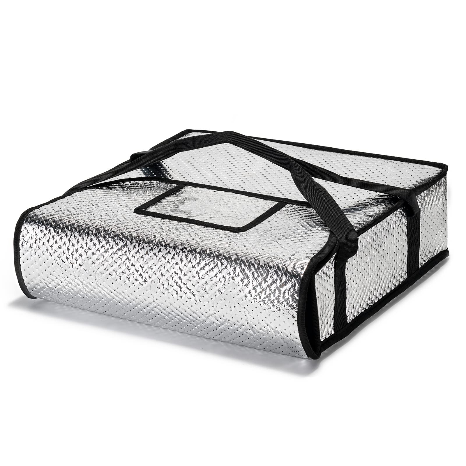 iceMi Pizza Bags for Delivery 20" X 20" X 5" - Moisture-Free, Professional Thermal Pizza Warmer, Heavy-Duty Food Carrier, Suitable for Restaurants,Picnic Uber Eats & Door Dash( Silver)