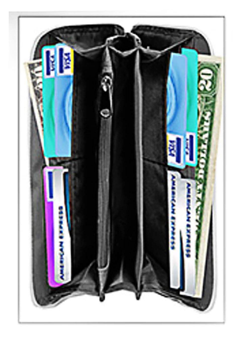 Zzfab Laser sparkle Gem Wallet Rhinestone Wallet -Bling wallet Black