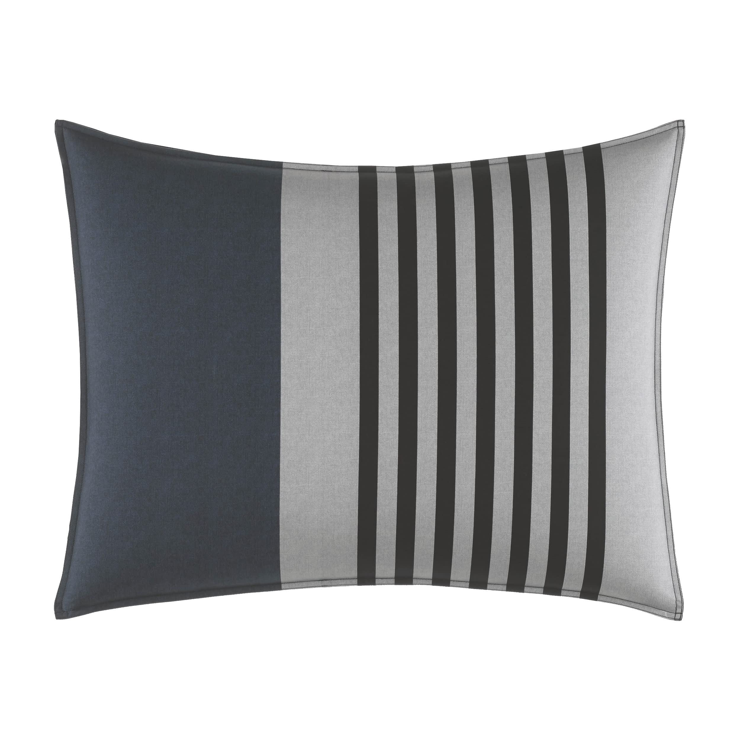 Nautica Duvet Cover Set Cotton Reversible Bedding with Matching Shams, Styligh Home Decor, Queen, Rendon Charcoal/Navy