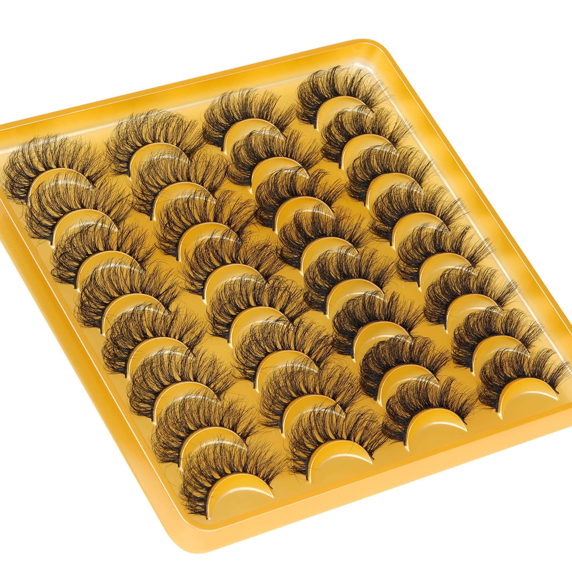 Fluffy Mink Lashes Natural Volume False Eyelashes 2 Styles Mixed Lashes D Curl Wispy Faux Mink Eyelashes that Look Like Extensions 16 Pairs Lashes Multipack by Eefofnn
