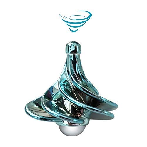 Wind Gyro Spinning Top, Portable Wind Blow Turn Gyro Desktop Decompression Toys, Stress Relief Toy (Romantic Blue)