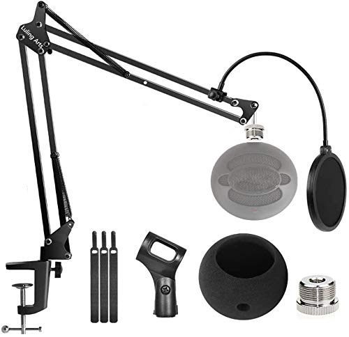 Windscreen and Dual Layered Pop Filter Heavy Duty Mic Arm,Broadcasting