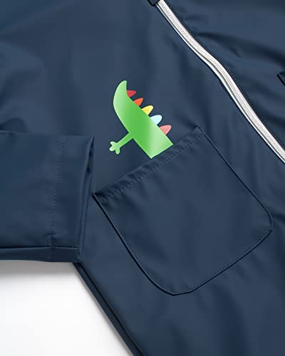 iXtreme Boys’ Raincoat - Waterproof Slicker Shell Windbreaker Rain Jacket (Toddler/Boy), Size 7, Navy Baby Alligator
