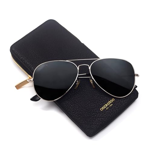 Cockatoo Sunglasses Leather Soft Case Zipper Eyeglass Pouch for Women Men (BLACK)