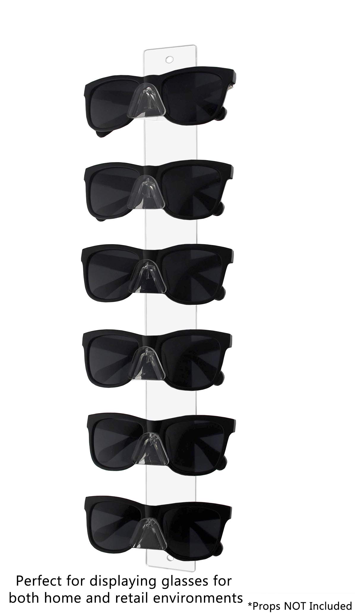 Marketing Holders Sunglasses Holder 6 Pair Wall Mount with Hardware Department Stores Malls Shopping Centers Convenient Clear Acrylic Organizer
