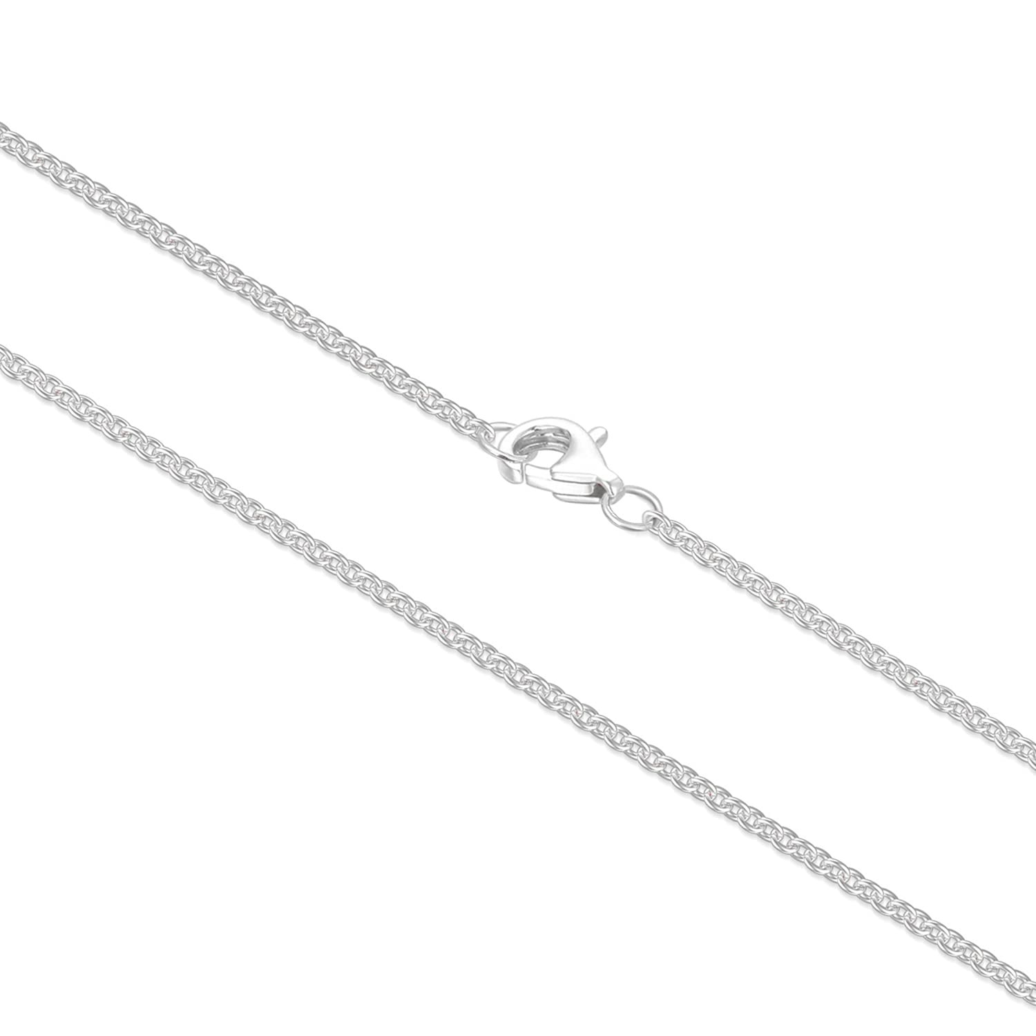 DUGISOWE 14k White Gold Durable 1.3mm Thin Cable Chain Necklace for Women, 18inch(18inch, 14k-1.3mm)