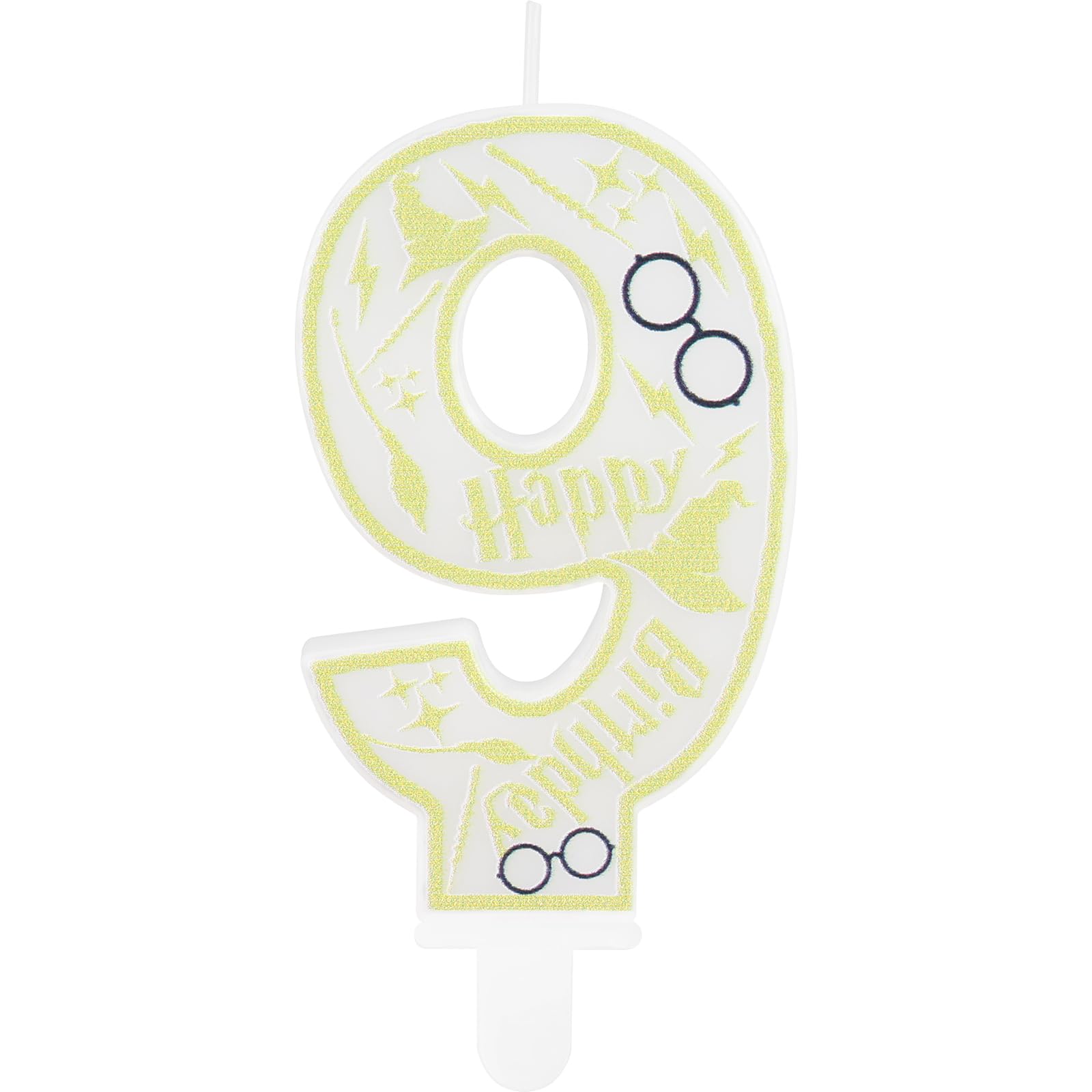 Hongplus Magical Wizard Party Harry Birthday Candles Number 9 Candle Cake Topper Wizard School Potter Themed Happy 9th Birthday Cake Decorations for Boys Girls Kids Party Favors Supplies Decorations