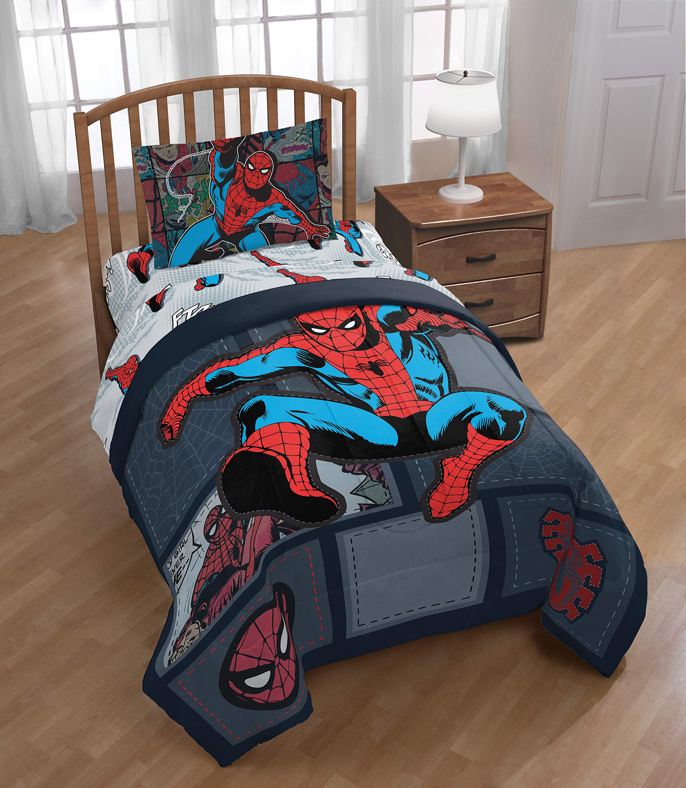 Marvel Spiderman 'Jump Kick' 3 Piece Twin Sheet Set