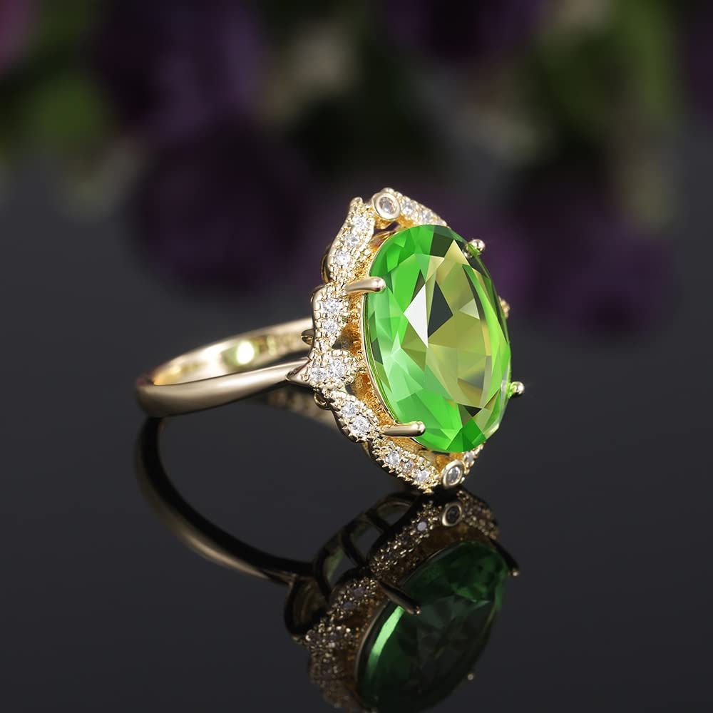 CZCLMLT 925 sterling silver creative green ladies wedding ring shiny diamond emerald ring cubic zirconia ring zircon diamond ring ladies eternal engagement wedding ring 596 (9)