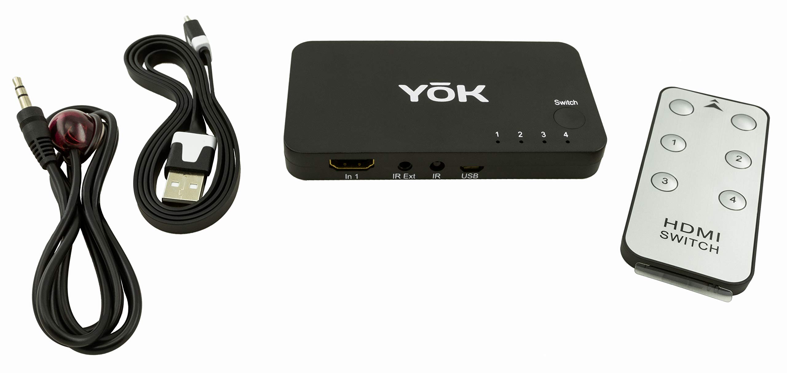 YoK Universal 4-Port HDMI 4K Switch. 4K x 2K Switcher Supports PC, PS3, PS4, Xbox One, Classic Consoles and Media Players