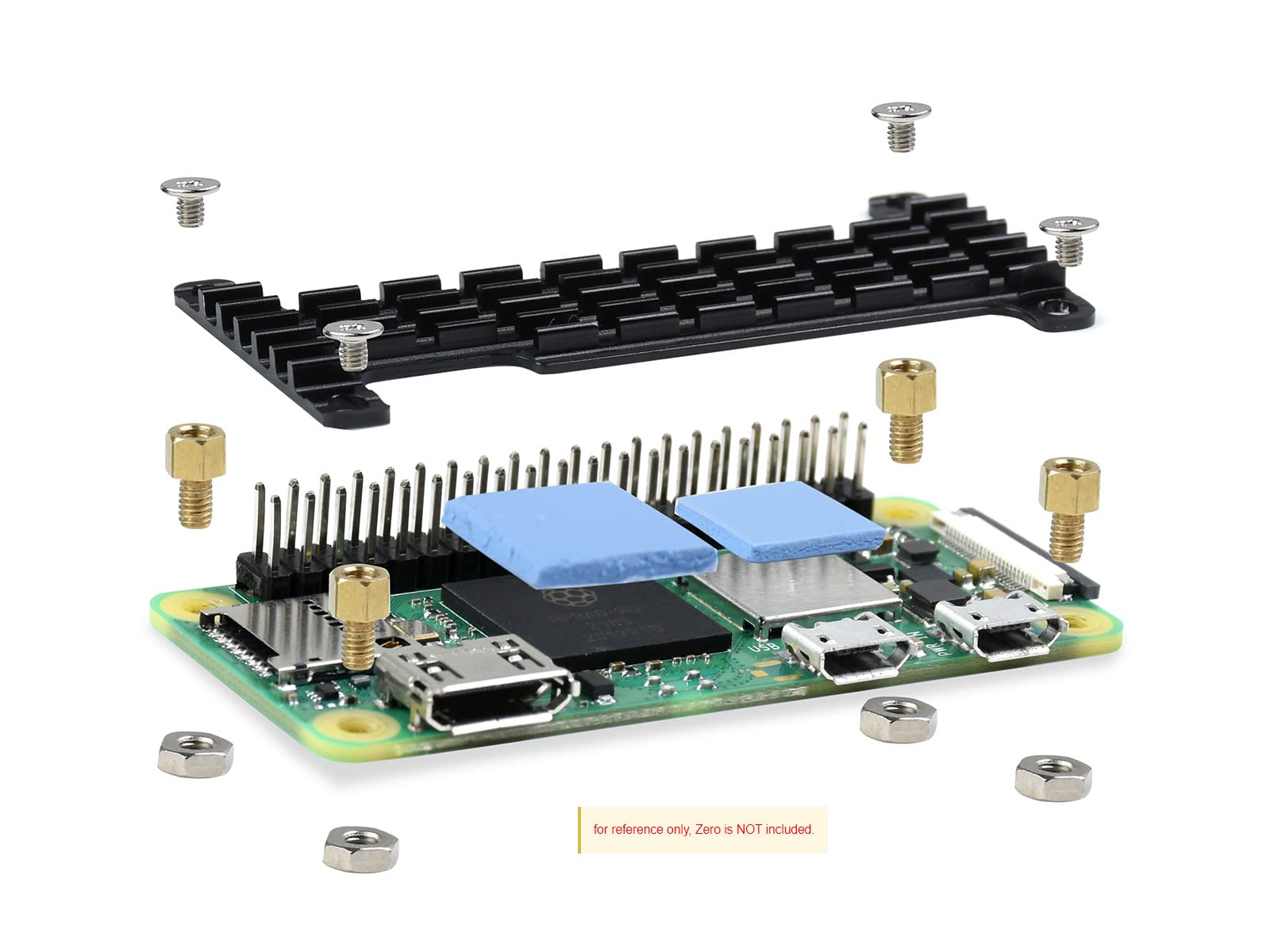 Raspberry Pi Zero Heatsink, Aluminum Heatsink for Raspberry Pi Zero 2 W/Pi Zero 2 WH/Raspberry Pi Zero/Pi Zero W/Pi Zero WH